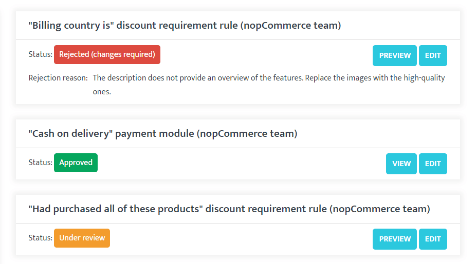 Important changes in the marketplace - nopCommerce