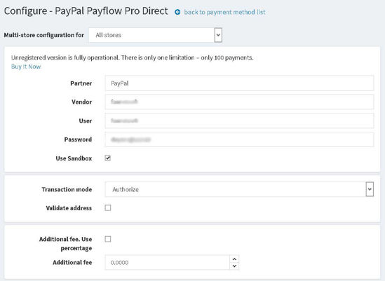 PayPal Payflow Pro Direct (Credit Card) (foxnetsoft) - nopCommerce