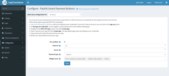 PayPal Smart Payment Buttons - nopCommerce