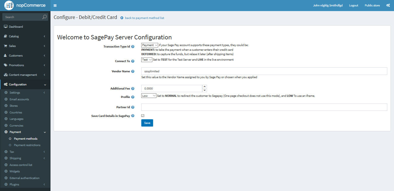 Sage Pay payment plugin - nopCommerce Sage Pay payment plugin - nopCommerce