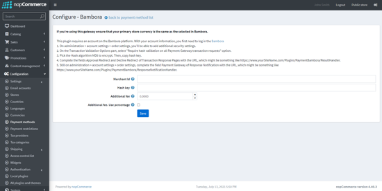 Bambora payment module - nopCommerce Bambora payment module - nopCommerce